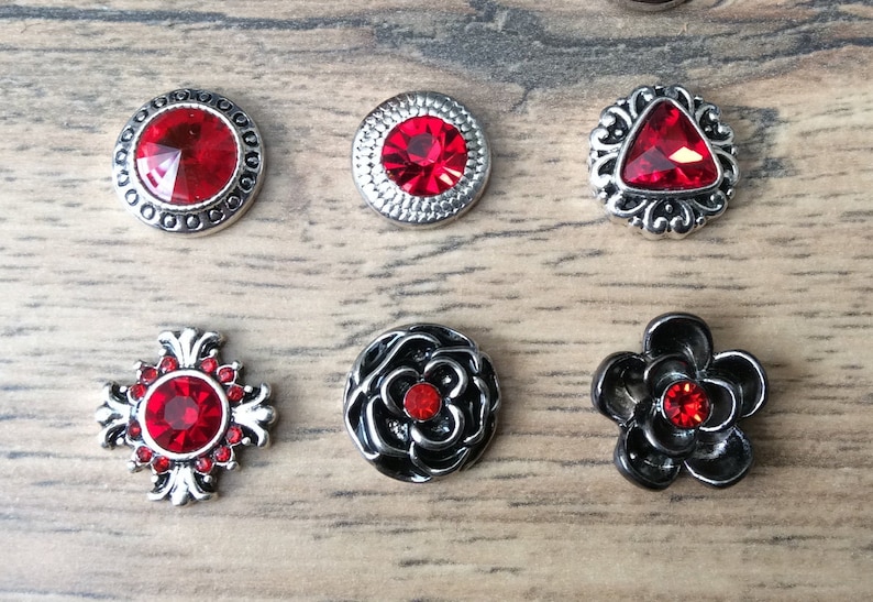 Red Snap Charms Red Snaps for 12mm PETITE/MINI Snap Jewelry | Etsy