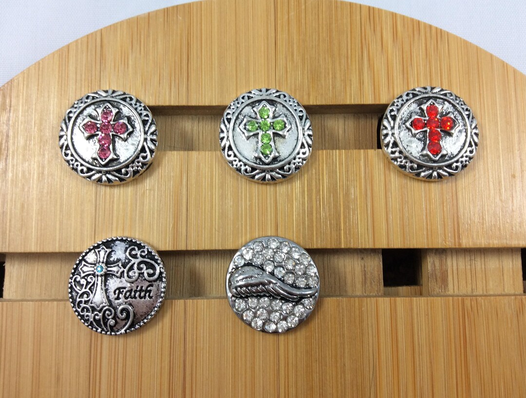 Cross Snap, Faith Snap, Angel Wings Snap Charms for Snap Jewelry. Fits ...