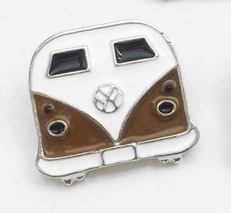 Hippie Bus Snap, VW 70's Van Snap for Snap Jewelry, Blue VW Snap ...