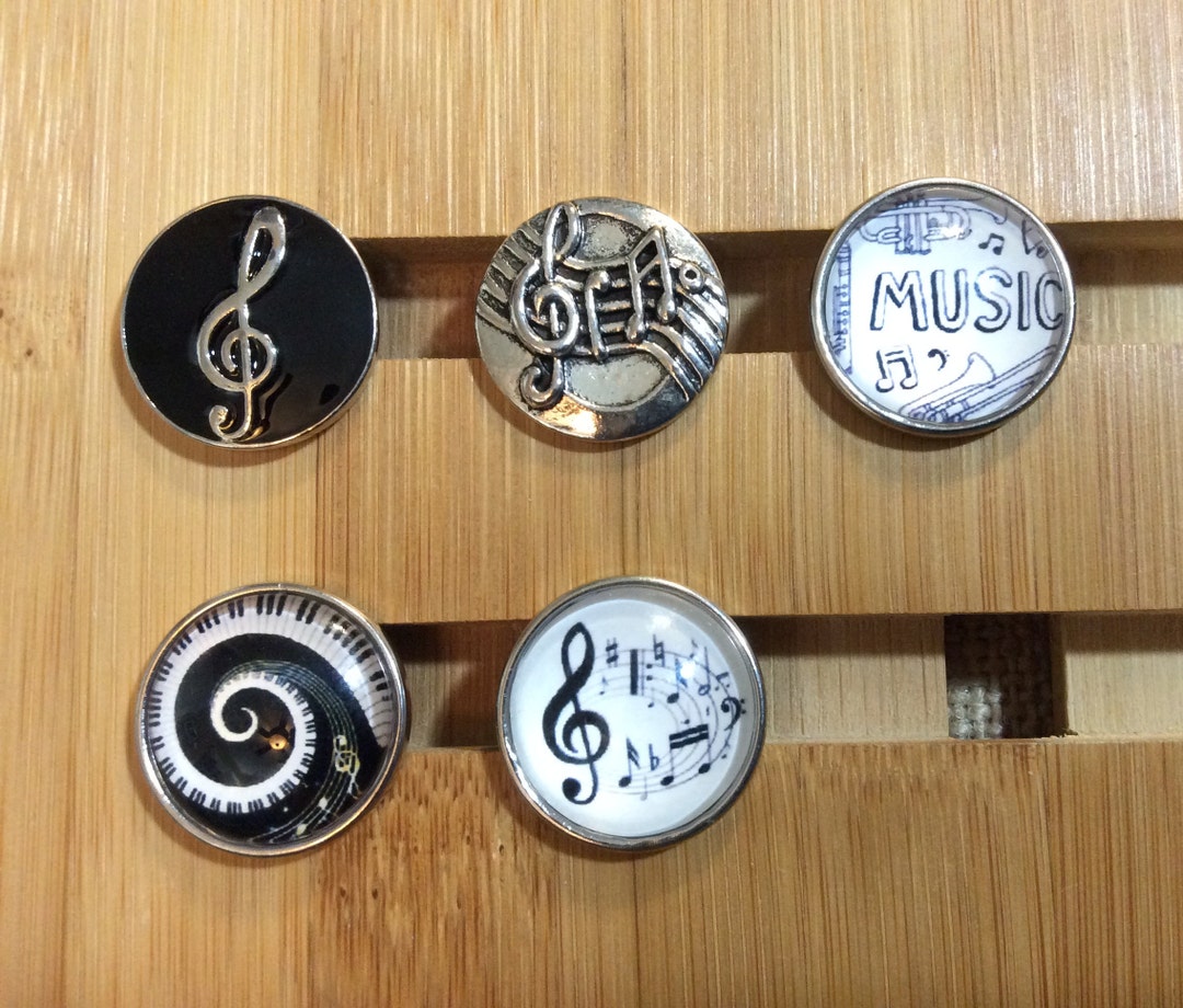 Music Snaps, Musical Note Snap, Piano Snap for Snap Jewelry. Fits 18 ...