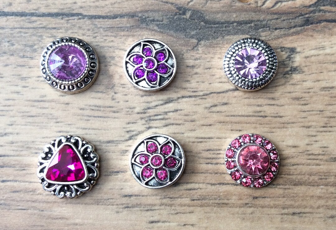 Fuchsia Snap Charms, Pink Snap Charms for 12mm PETITE/MINI Snap Jewelry ...