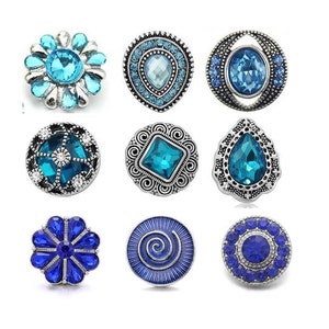 Blue Snap, Aqua Snap, Sky Blue Snap, Royal Blue Snap, Snap Charms for ...