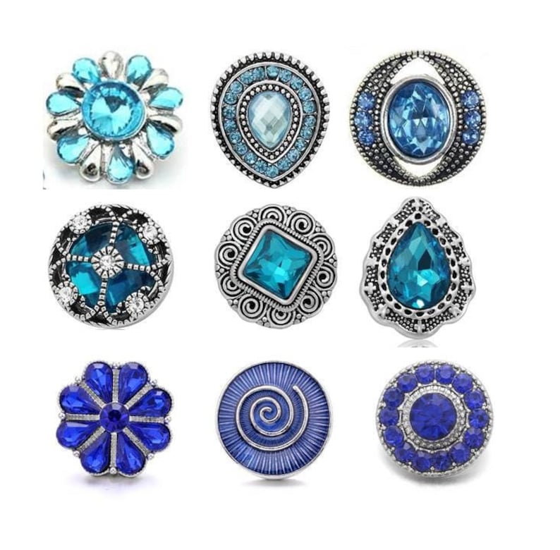 Blue Snap, Aqua Snap, Sky Blue Snap, Royal Blue Snap, Snap Charms for ...