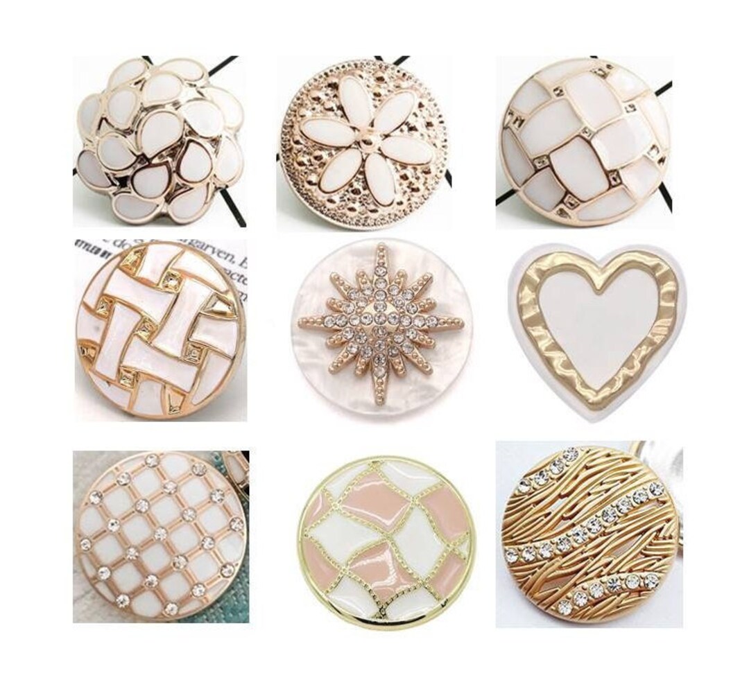White Snaps, White and Gold Snaps, Off-white Snaps, Snap Jewelry, Fits ...