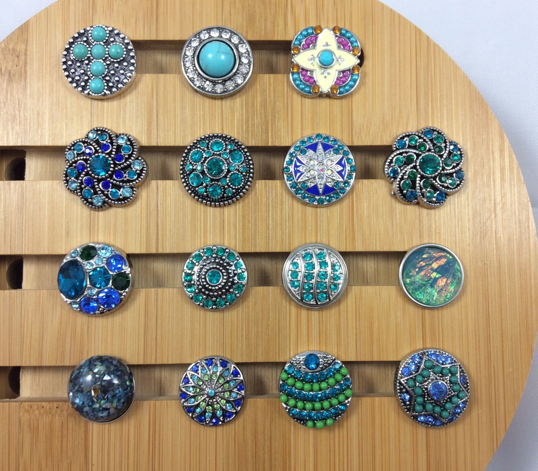 Snap Button Charms, Turquoise, Teal, Blue and Green Snap Charms for ...