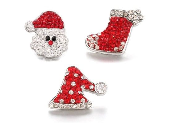 Christmas Snap Buttons Santa Snap Stocking Snap Xmas Hat | Etsy