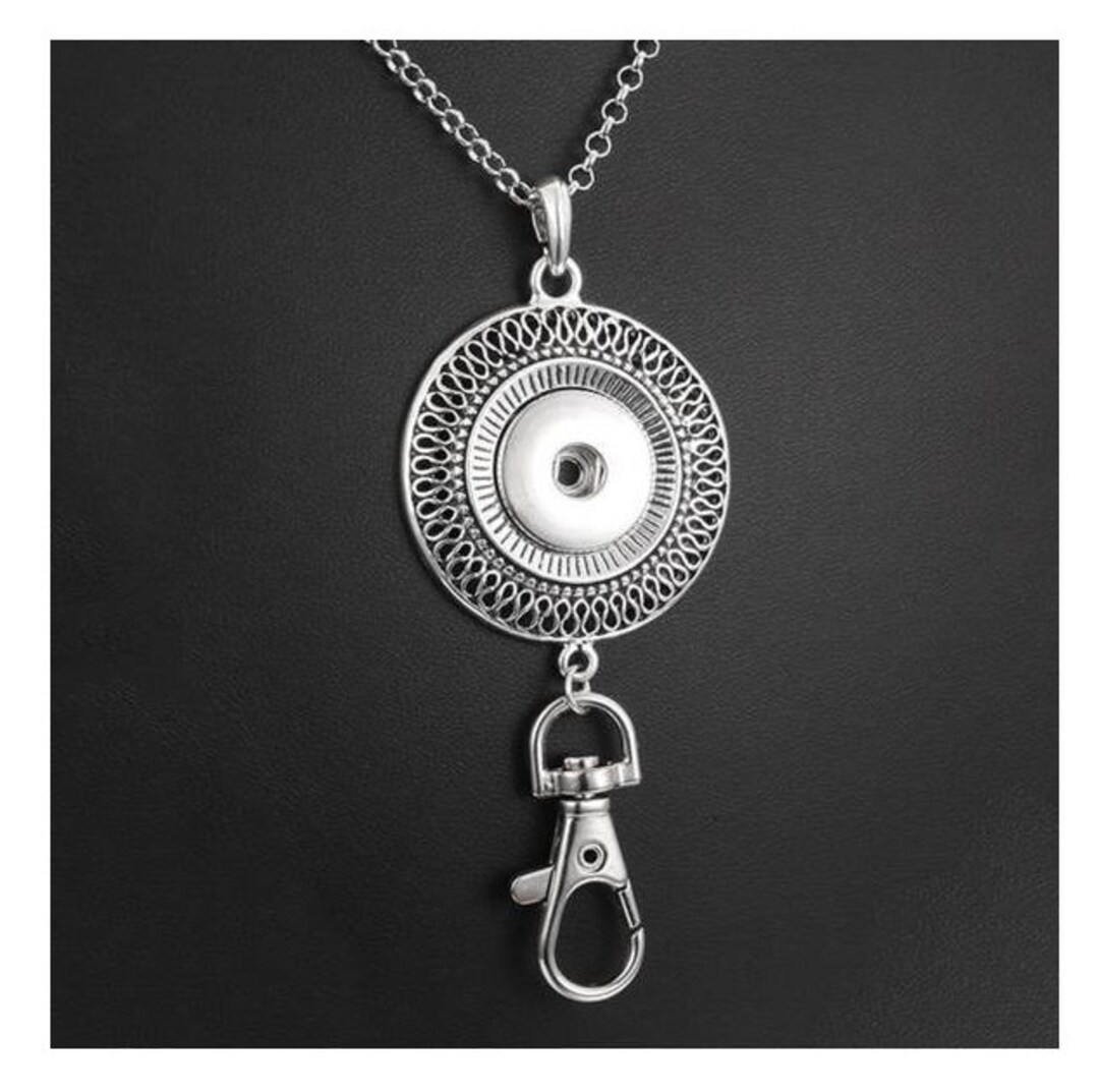 Lanyard Snap Necklace Badge Holder, Snap Lanyard, Lace, 32" Chain ...