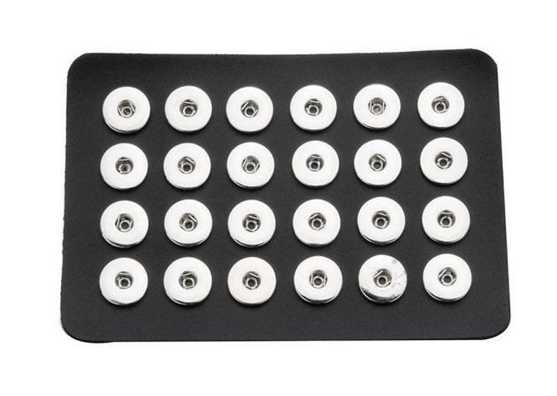 Snap Organizer for Snap Jewelry. Black Leather Soft Snap Display; 24 ...