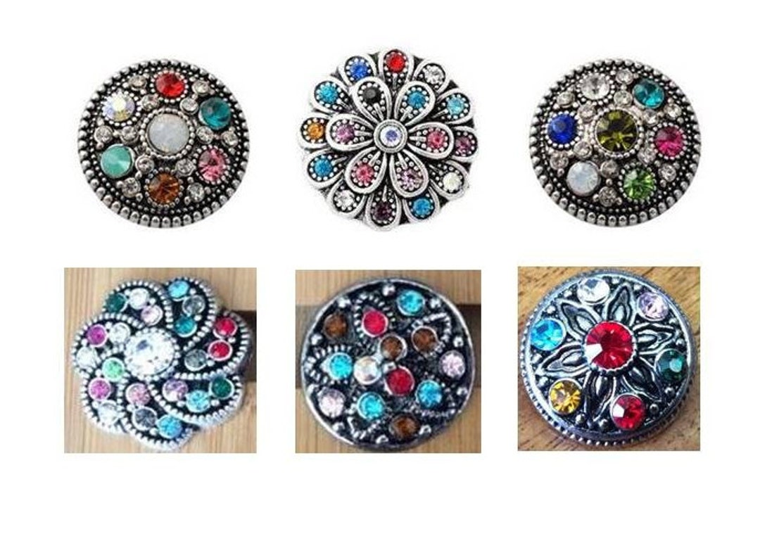 Snap Charms, Multi Colored Snap Charms for Snap Jewelry. Stone Colors ...
