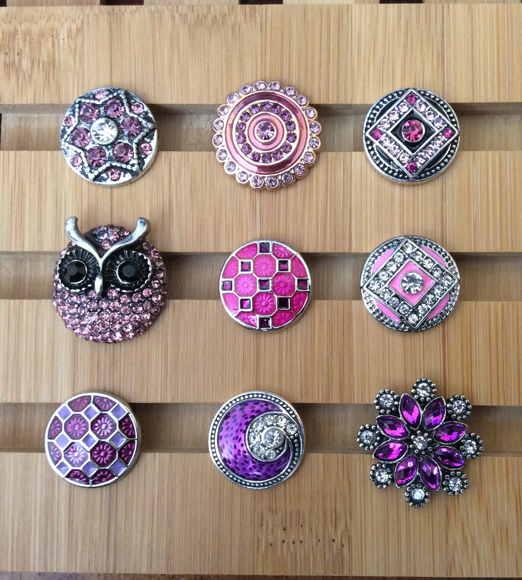 Pink & Purple Snap Charms for Snap Jewelry. Fits 18-20mm Ginger Snaps ...