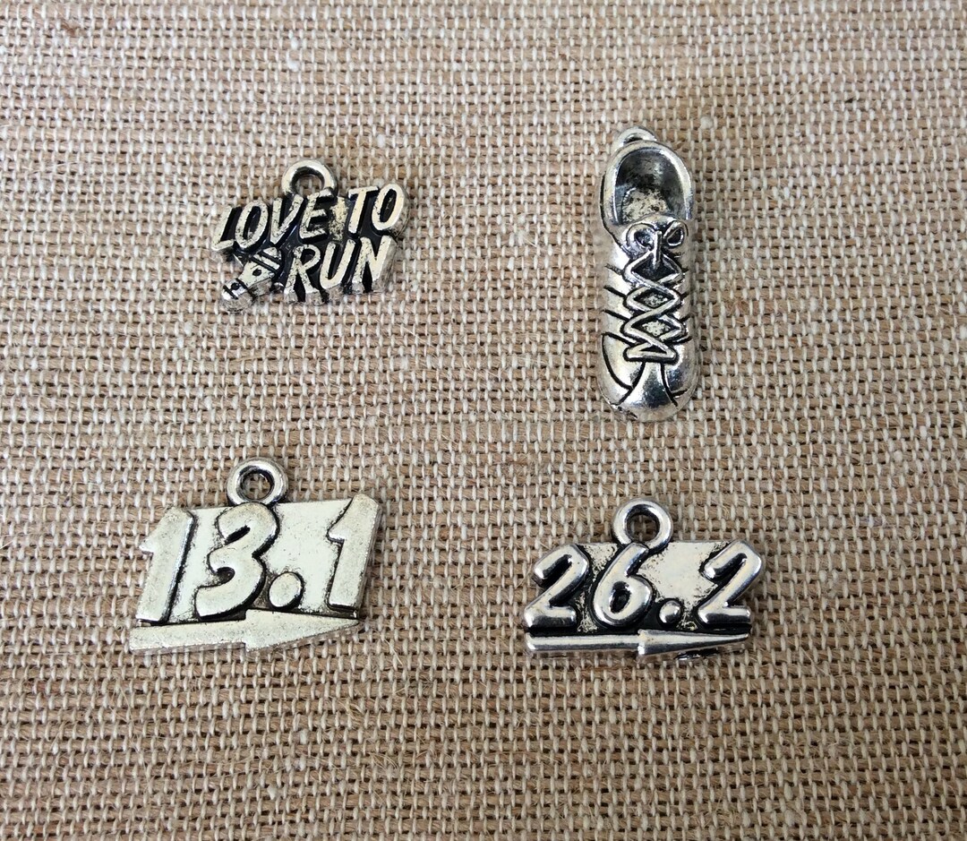 Runner Charms, Marathon Charms, Sports, Silvertone, for Bracelet ...