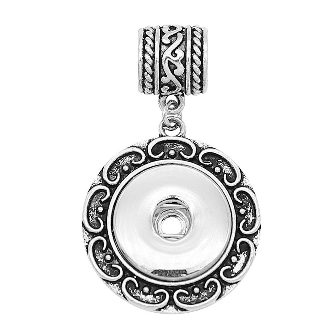 Snap Necklace Silvertone, 24" Link Chain. Fits 18mm Ginger Snaps, Noosa ...