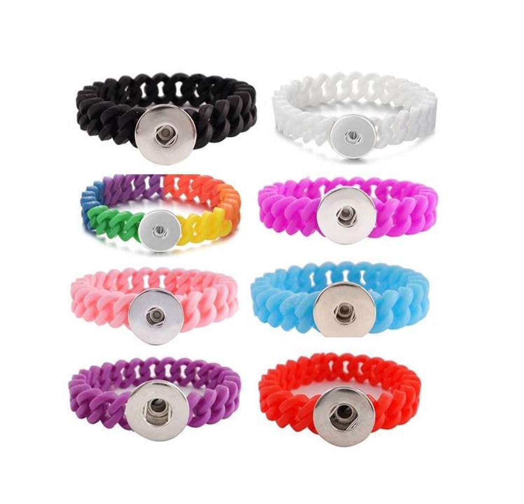 Silicone Snap Bracelet Braided Rope 1 Snap Jewelry Bracelet - Etsy