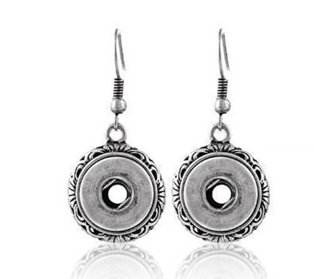 Snap Earrings Hook Earrings, Snap Jewelry Earrings, Silvertone. Fits ...