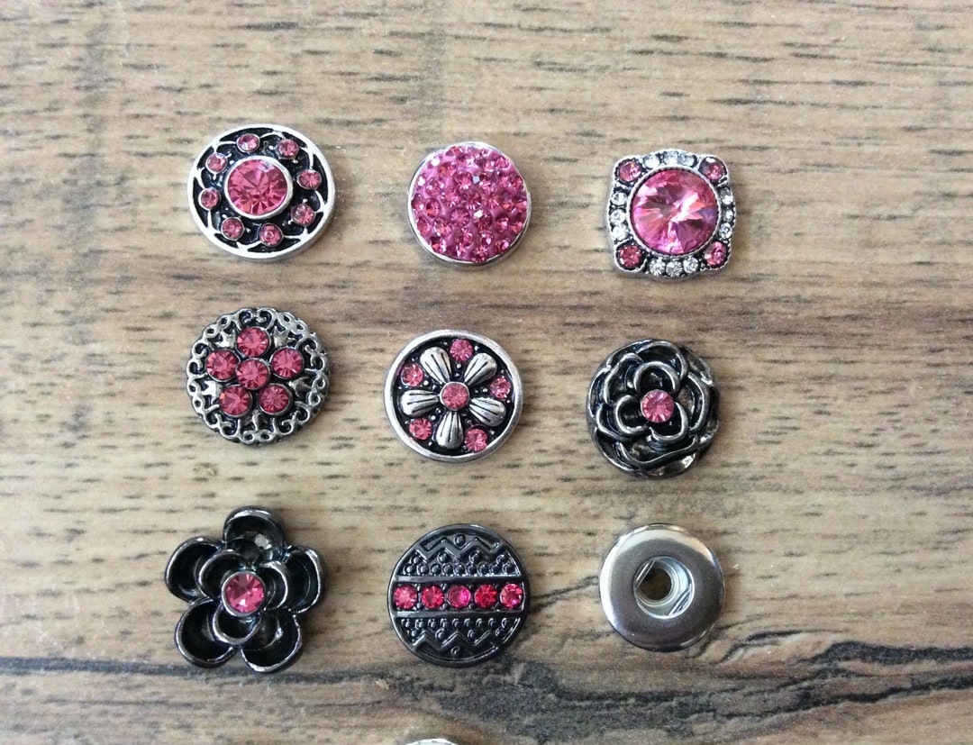 Hot Pink Snap Charms for 12mm PETITE/MINI Snap Jewelry, Fits 12mm ...