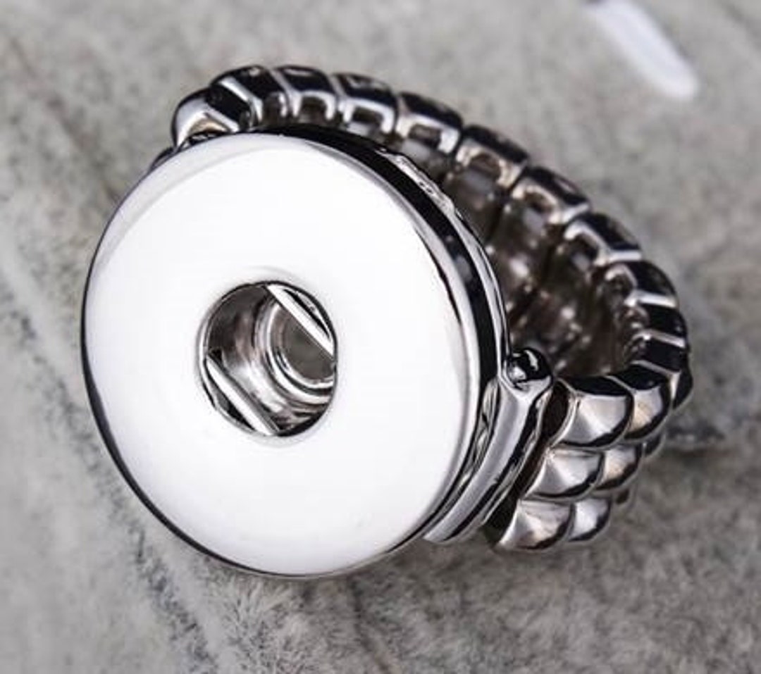Snap Ring Adjustable Stretchy Ring, Fits Ring Size Approx 7 to 8.5 ...
