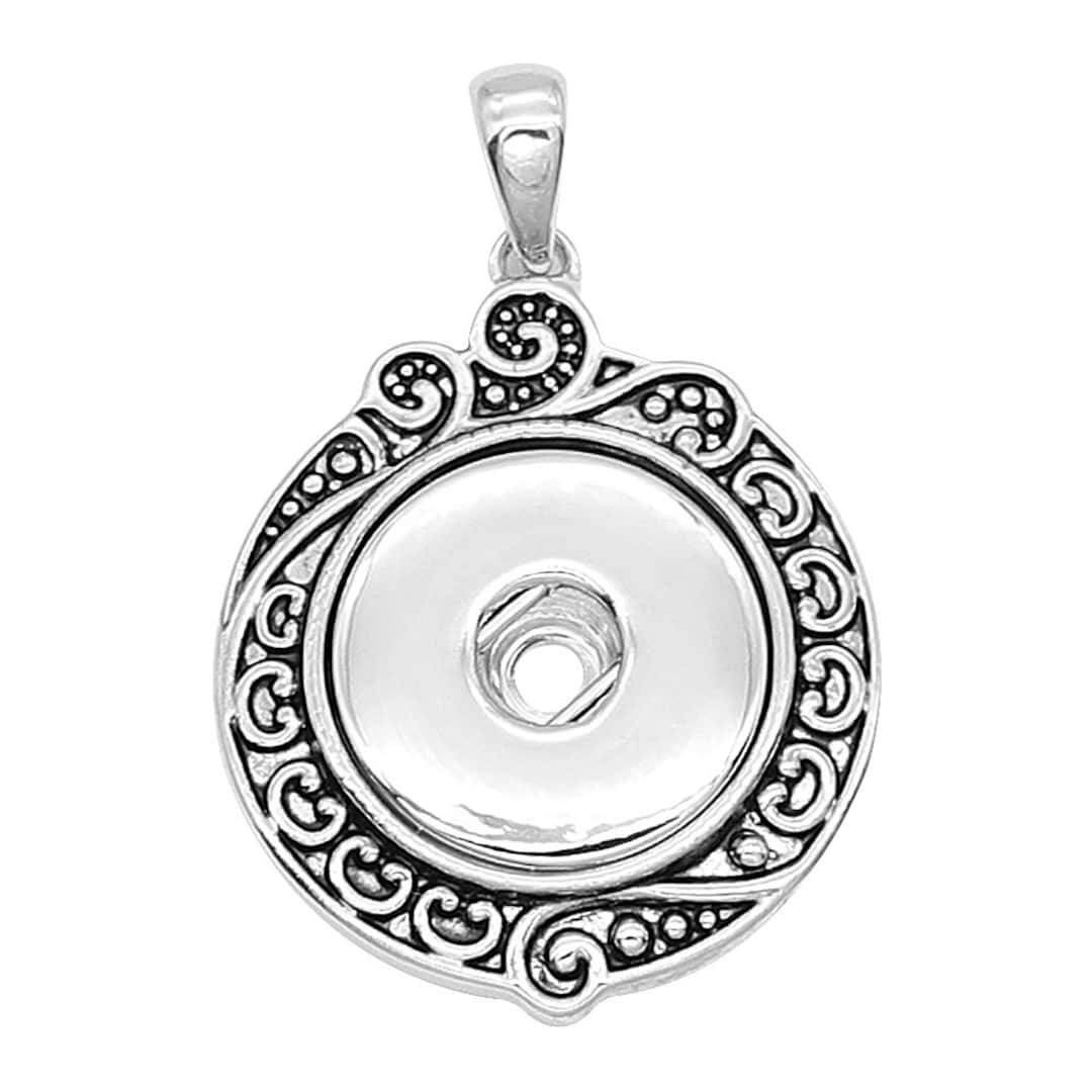 Snap Necklace 24" Link Chain, Snap Jewelry Necklace, Silvertone. Fits ...