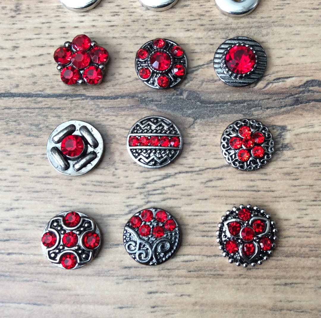 Red Snap Charms, Red Snaps for 12mm PETITE/MINI Snap Jewelry, Fits 12mm ...