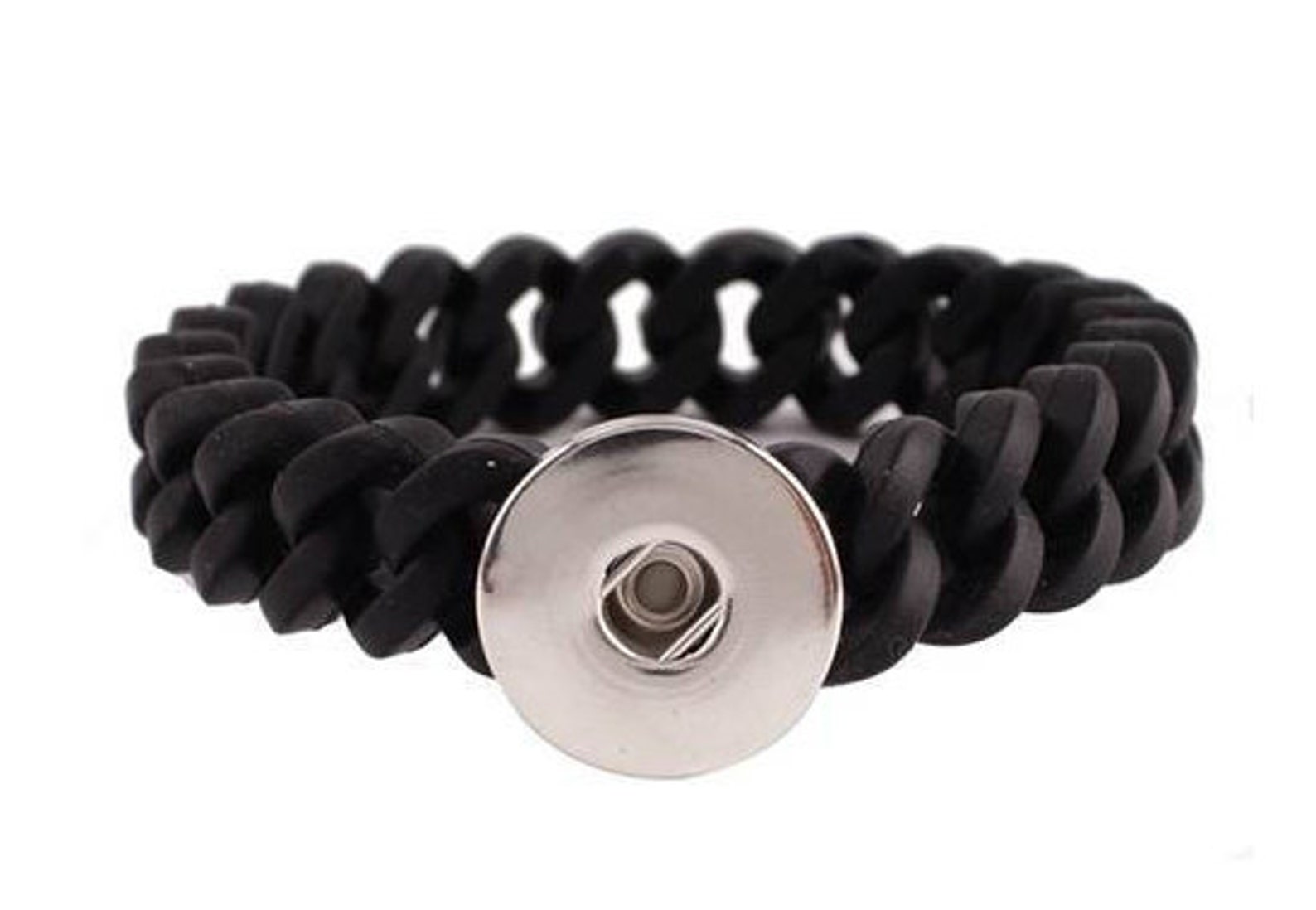 Silicone Snap Bracelet Braided Rope 1 Snap Jewelry Bracelet - Etsy