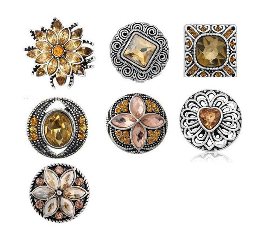 Champagne Snap, Peach Snap, Yellow Snap, Snap Charms for Snap Jewelry ...