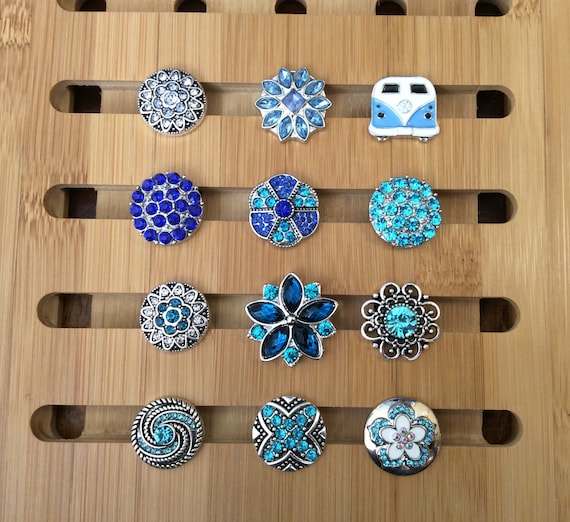 Blue Snap Charms Aqua Light Blue Teal Sapphire Snap Charms | Etsy