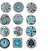 12mm Snaps, Blue Snaps, Aqua Snaps, Light Blue Snaps, Fits 12mm Ginger ...