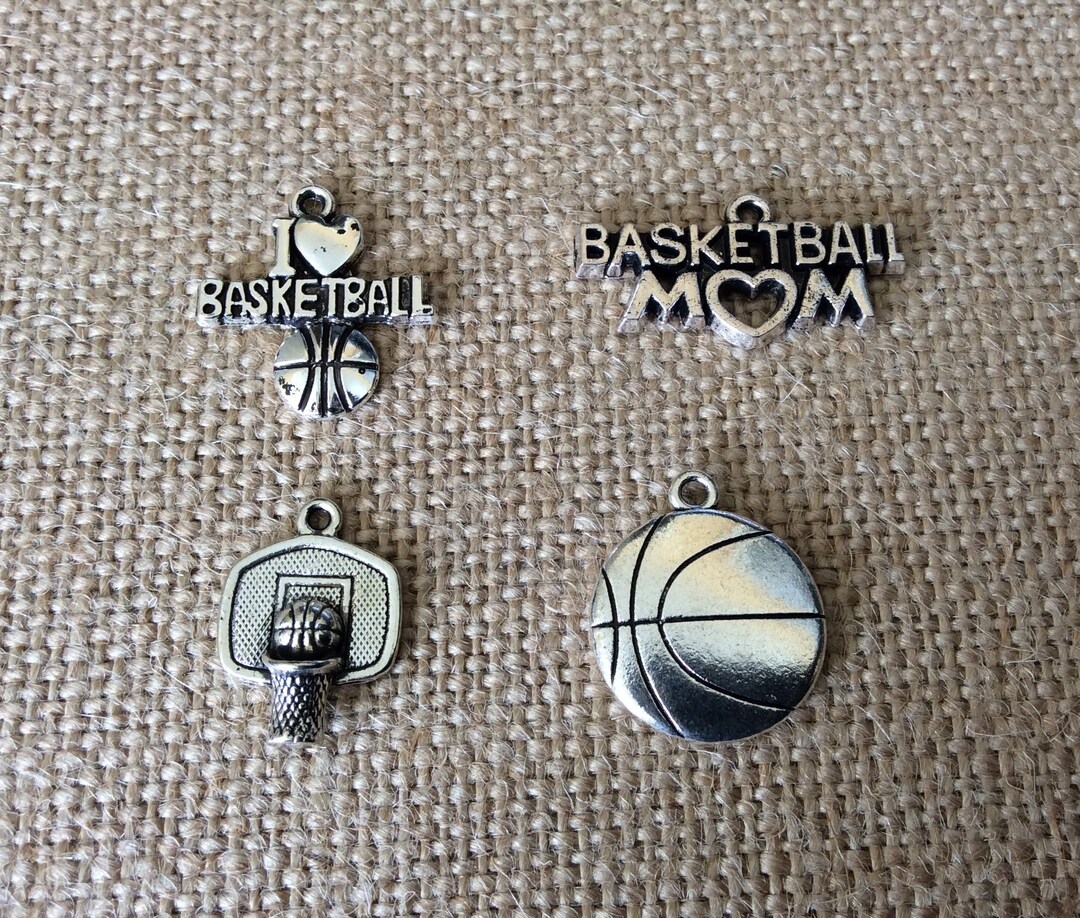 Basketball Charms, Sports Charms, Silvertone, for Bracelet, Necklace ...