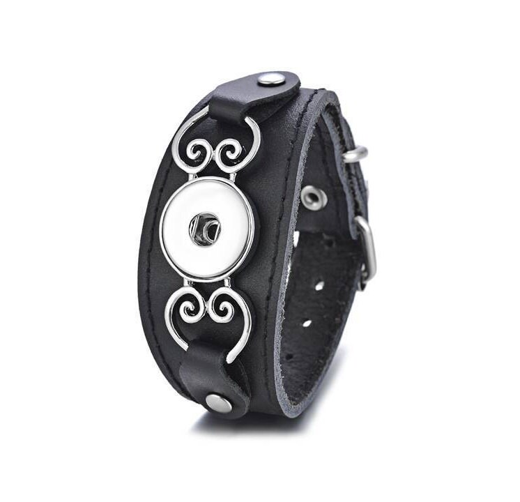 Snap Bracelet Swirly Hearts Leather Buckle Snap Bracelet, Adjustable ...