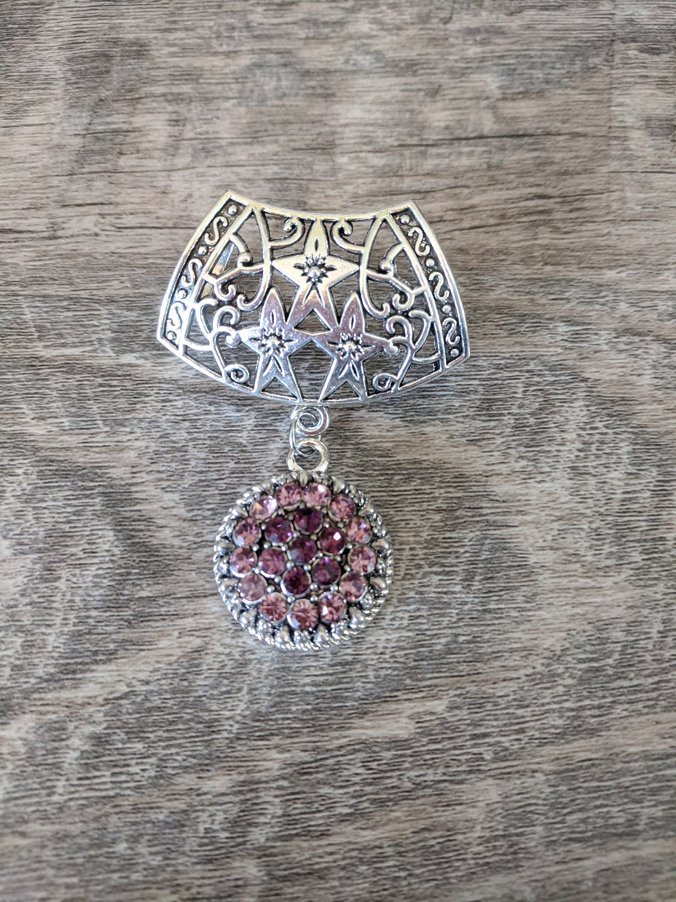 Scarf Snap Pendant, Scarf Ring Snap Pendant, Snap Jewelry, Silvertone ...