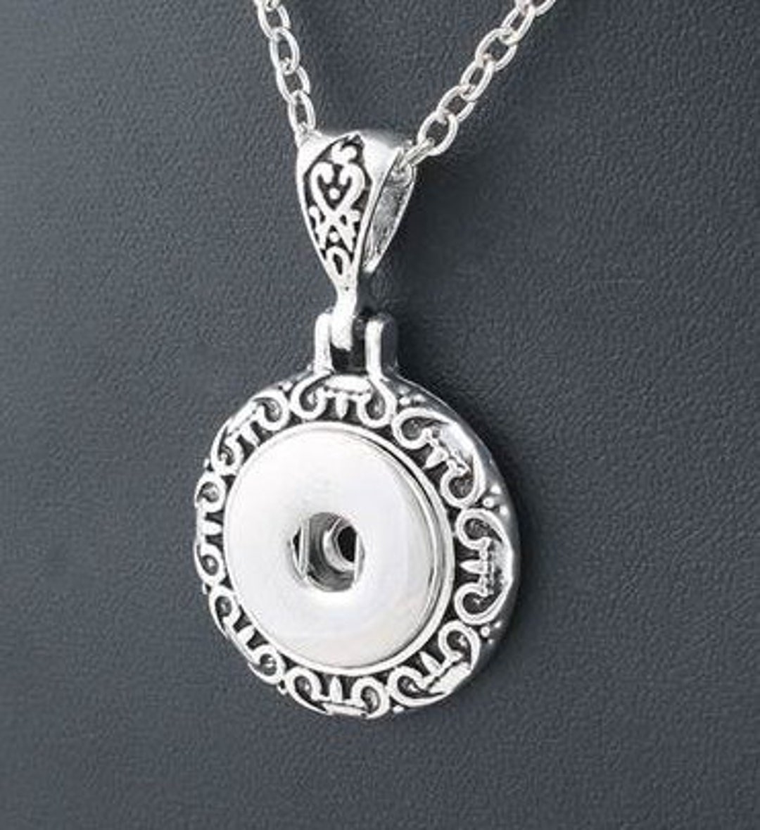Snap Necklace Curlycue Snap Necklace, Silvertone, 24" Link Chain. Fits ...