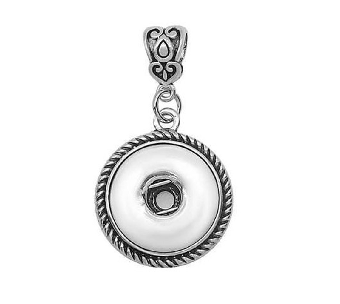 Snap Necklace, Silvertone, 24" Link Chain. Fits 18mm - 20mm Ginger ...