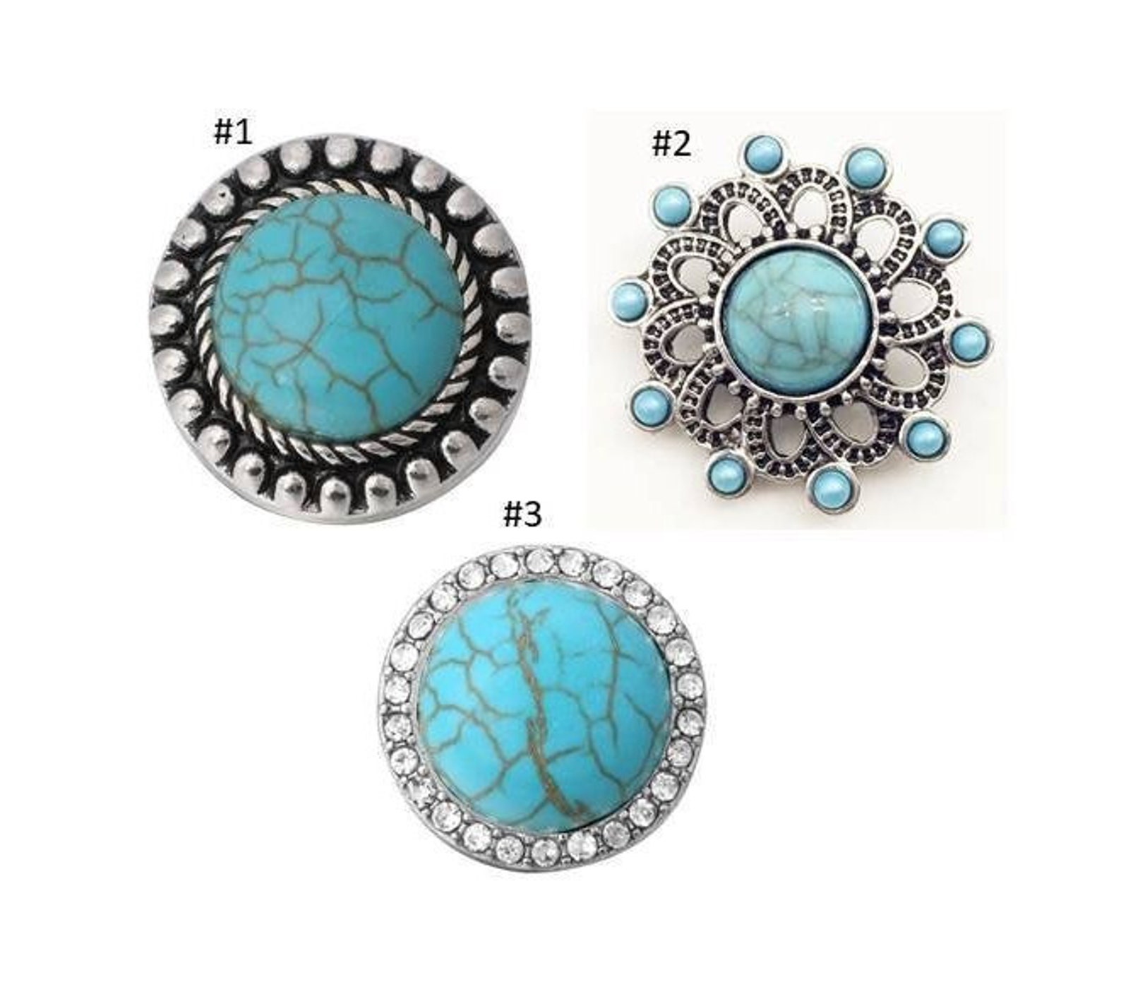 Turquoise Blue Snap for Snap Jewelry, Turquoise Green Snap Button ...