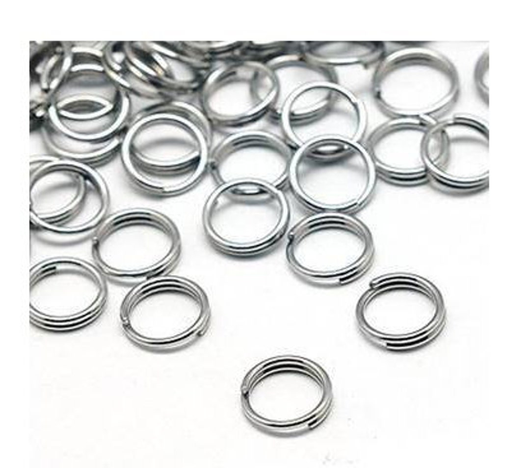 Stainless Steel Split Rings, 7mm or 8mm Split Rings, Double Loop, 10 ...