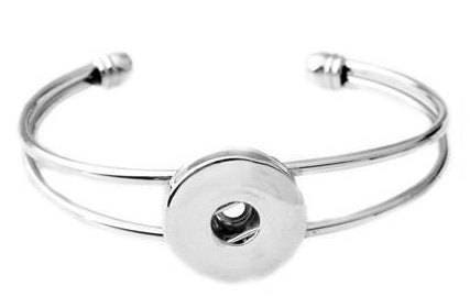 Snap Bracelet, Snap Bangle Bracelet, Snap Jewelry Bracelet, Silvertone ...
