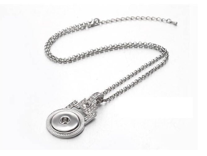 Snap Necklace Rhinestone Dazzle Snap Necklace, Silvertone. Fits 18-20mm ...