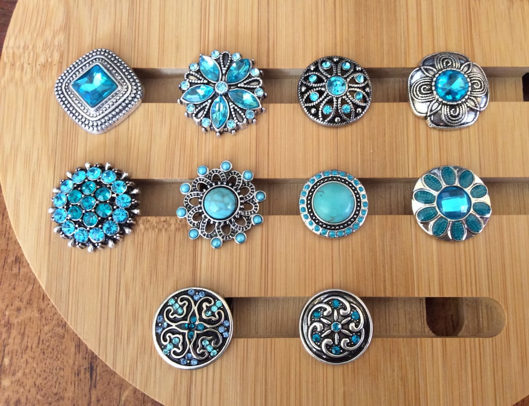 Snap Charms, Teal Turquoise Snap Charms for Snap Jewelry. Fits 18-20mm ...