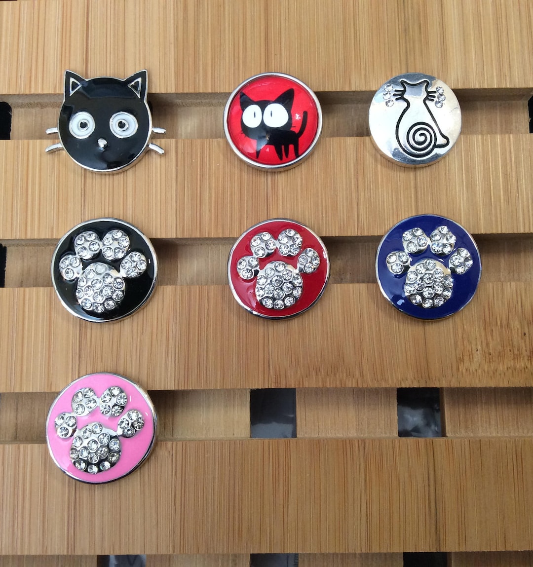 Cat Snap Charms, Kitty Snap, Paws Snap Charms, Kitten Snap for Snap ...