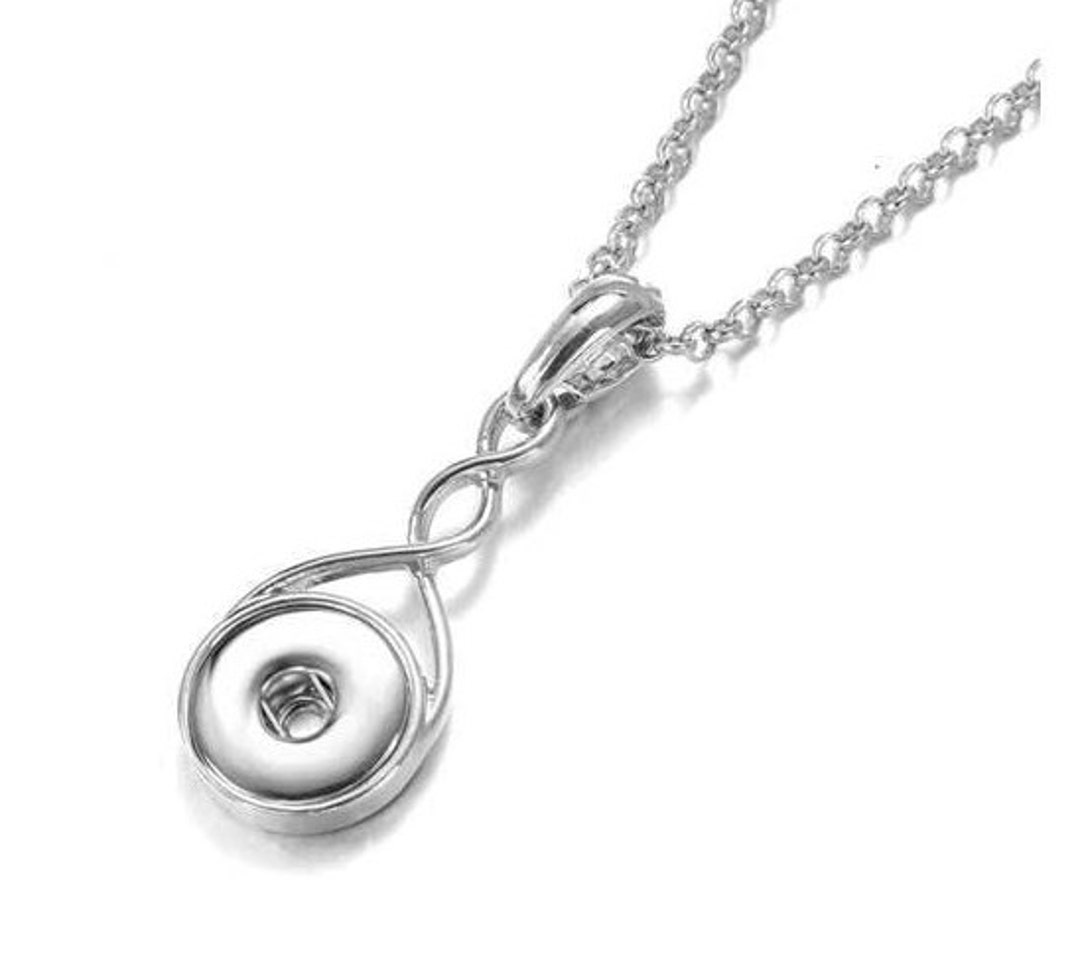 Snap Necklace, Snap Jewelry Necklace Silvertone, 22" Chain, Fits 12mm ...