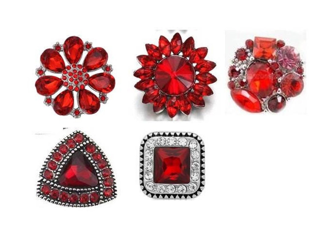 Red Snap, Red Snap Charms for Snap Jewelry, Fits 18mm - 20mm Ginger ...