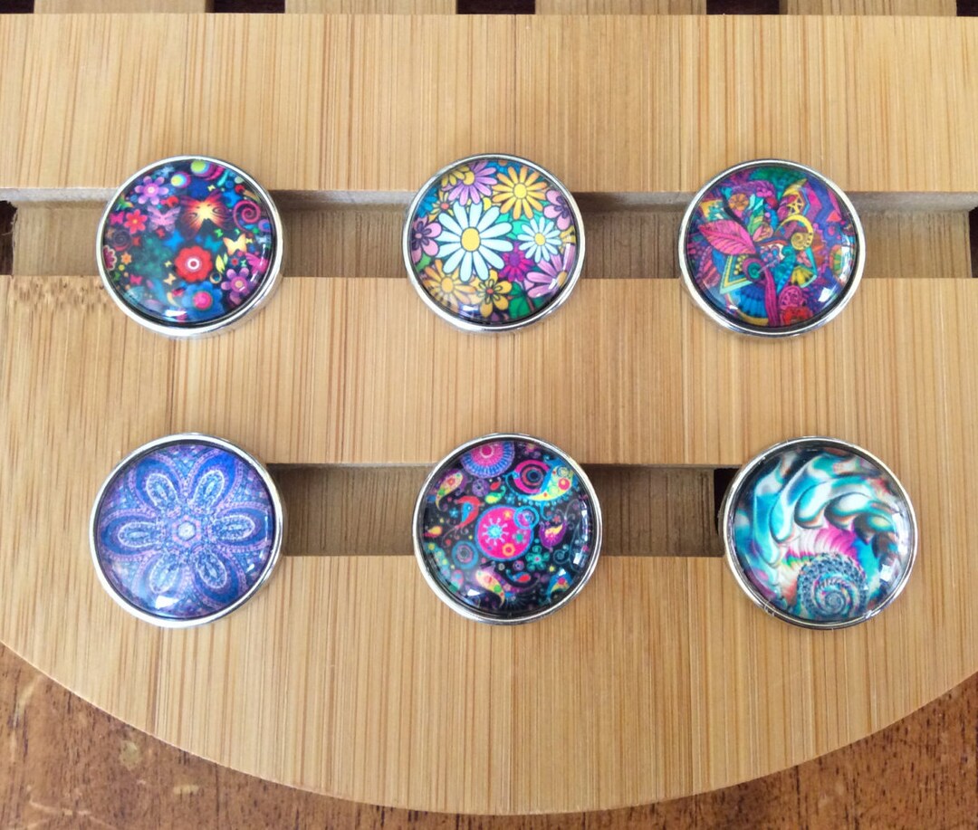 Snap Charms, Flower Snap Charms, Swirls Snap Charms for Snap Jewelry ...