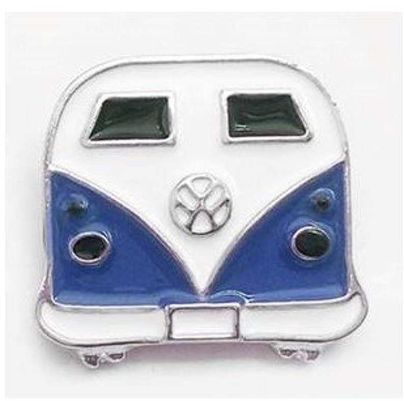 Hippie Bus Snap, VW 70's Van Snap for Snap Jewelry, Blue VW Snap ...