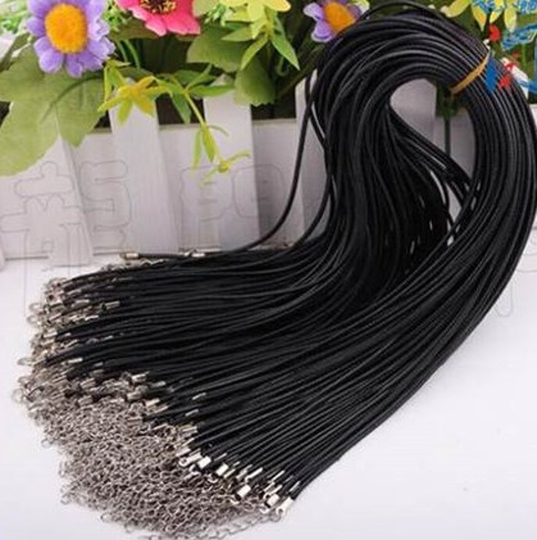 Nylon Cord Necklace, Nylon Choker Chain, 17.5" + 2" Extender, Black or ...