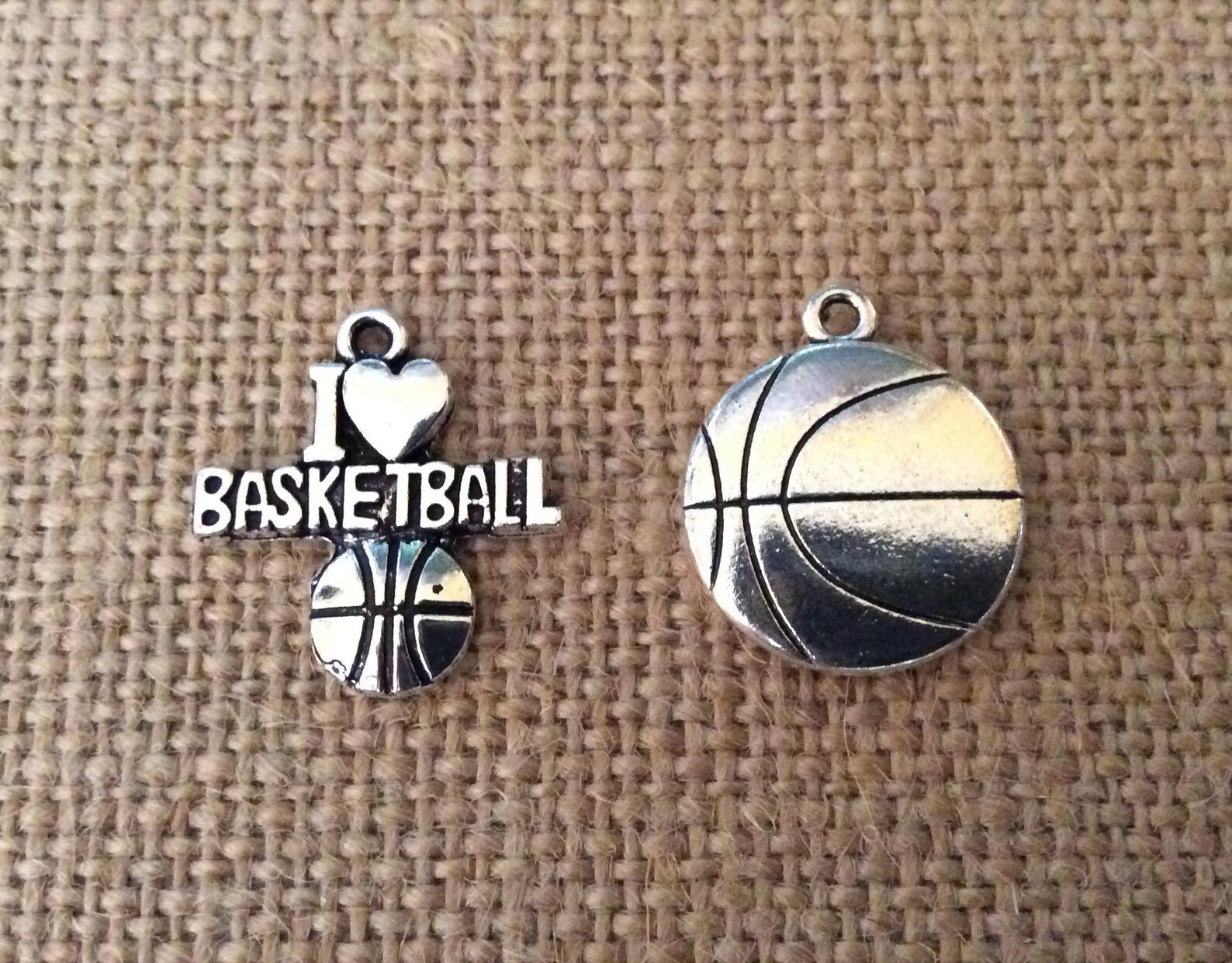 Basketball Charms, Sports Charms, Silvertone, for Bracelet, Necklace ...