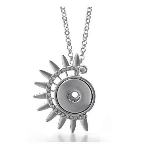 Snap Necklace Sun Snap Necklace, 22 Link Chain, Silvertone. Fits 18mm ...