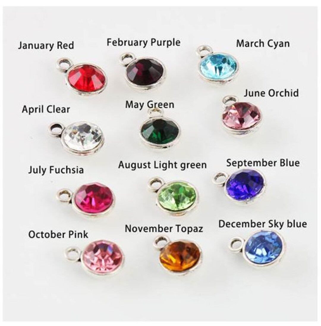 Birthstone Charms, Birthday Month Charms, for Bracelet, Necklace ...
