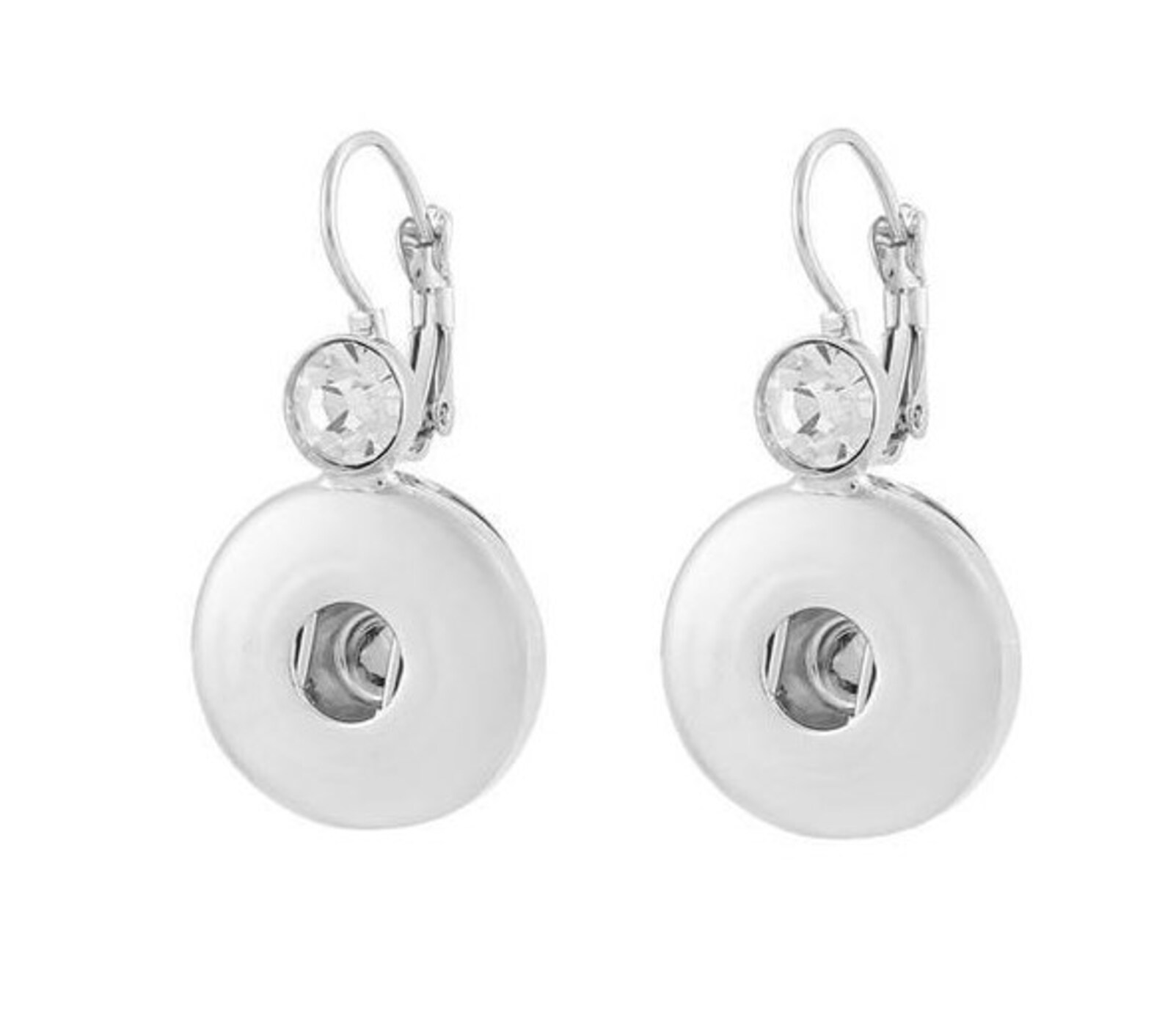 Snap Earrings Rhinestone Lever Back Closure Snap Jewelry - Etsy