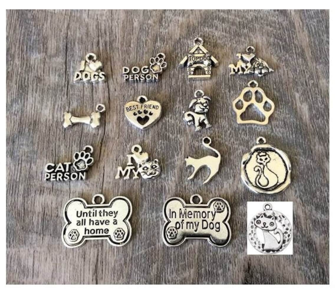 Dog Charms, Cat Charms, Pet Charms, Dog Person, Cat Person, Bone, Paw ...