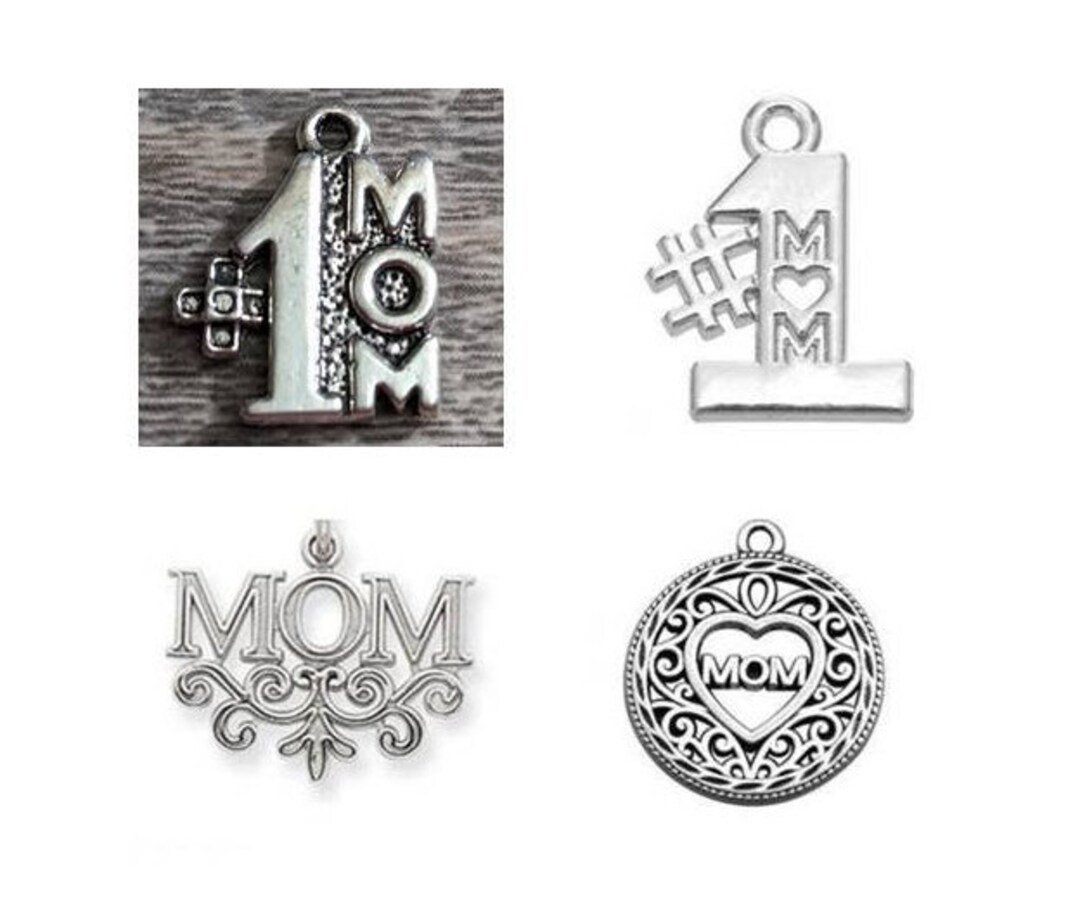 Mom Charms, #1 Mom Charm, Mother's Day Charms, Silvertone, #23 - Etsy