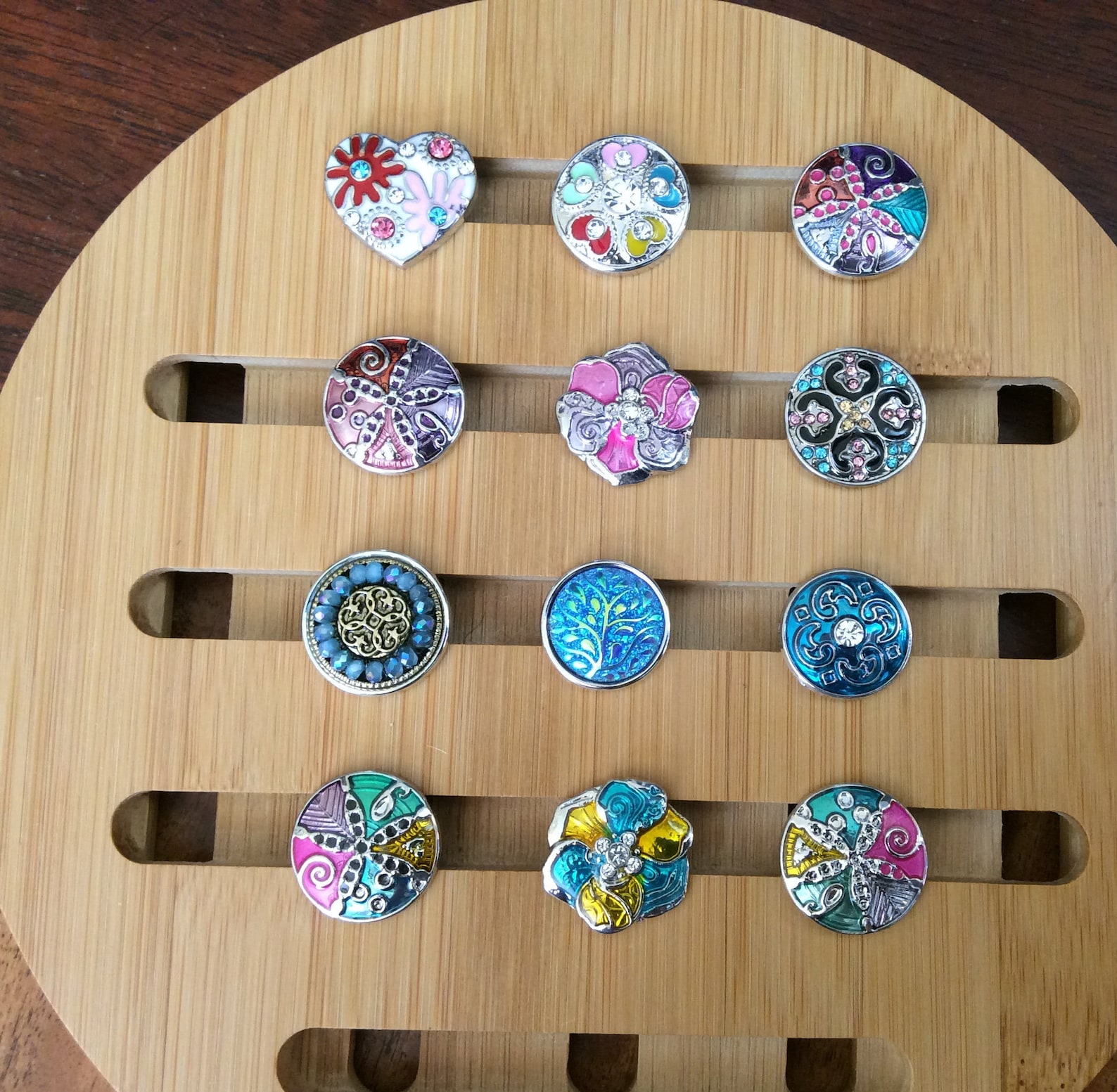 Snap Charms Colorful Hearts Multi Color Snap Buttons for Snap - Etsy