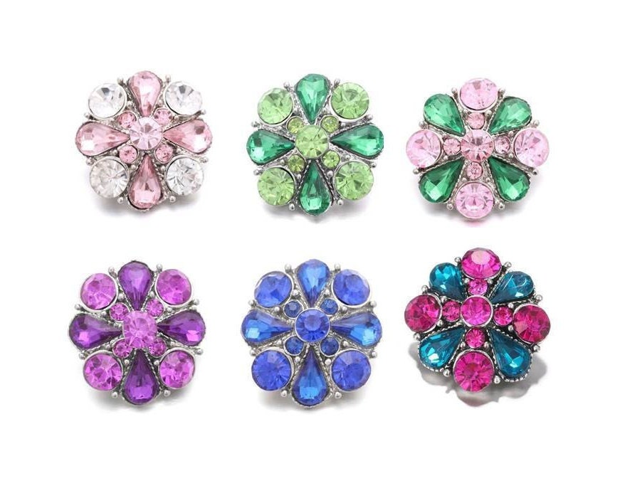 Snap Charms Multi Colored Pink, Green, Purple, Blue Snap Buttons for ...